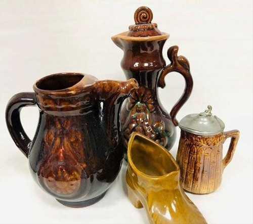 Кувшины, кружка, и вазочка из керамики