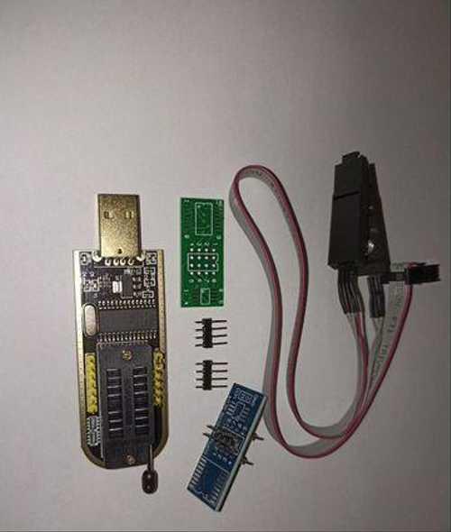 Программатор ch341a + прищепка SOP8 soic8