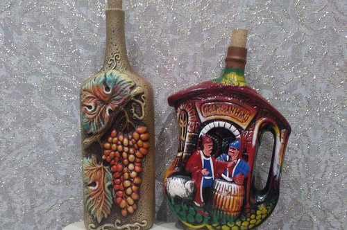 Бутылка декоротивная керамика