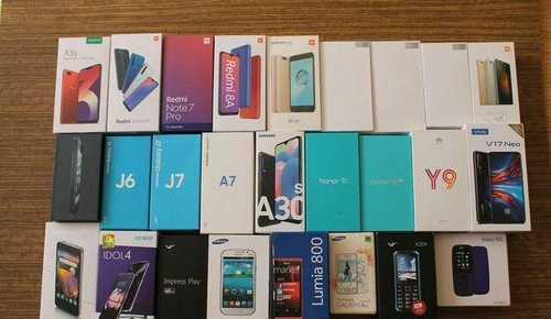 Коробки от телефонов Samsung, Xiaomi, Apple и др