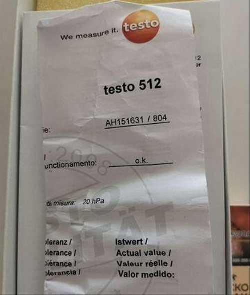 Testo 512 5127 тесто новый