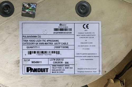 Panduit PUL6AV04WH-EG (305 м) Кабель витая пара