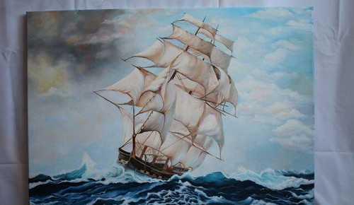 Картина маслом на холсте "Корабль"