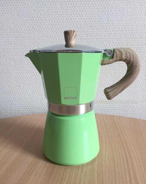 Гейзерная кофеварка 240 мл Ярко-зеленая