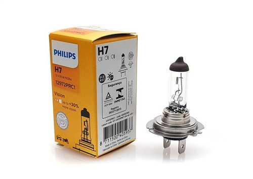 Автолампа philips H7 (+ 30 яркости)