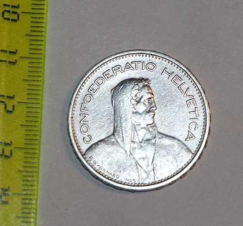 Монета: 5 франков 1933 год. Швейцария. Серебро
