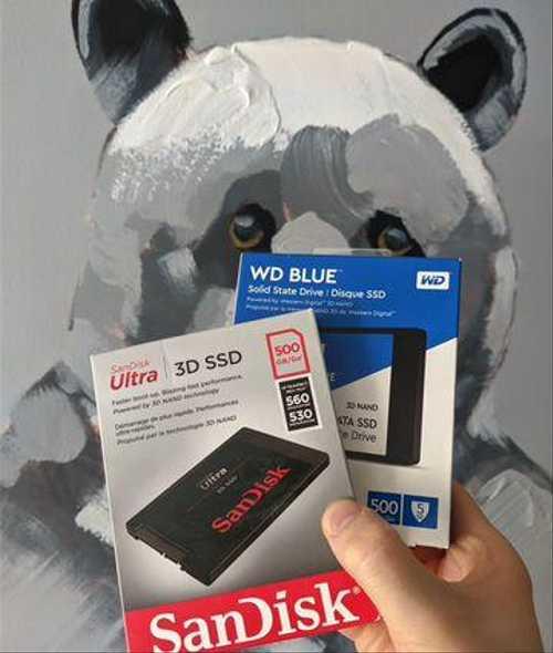 SSD диски Sandisk Ultra 3D и WD blue 500gb