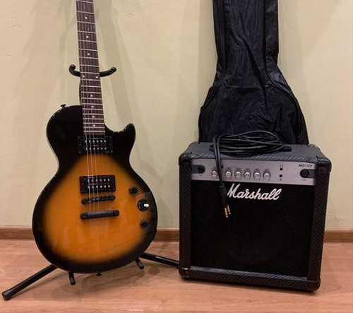 Электрогитара Epiphone с Комбиком Marshall 15WT