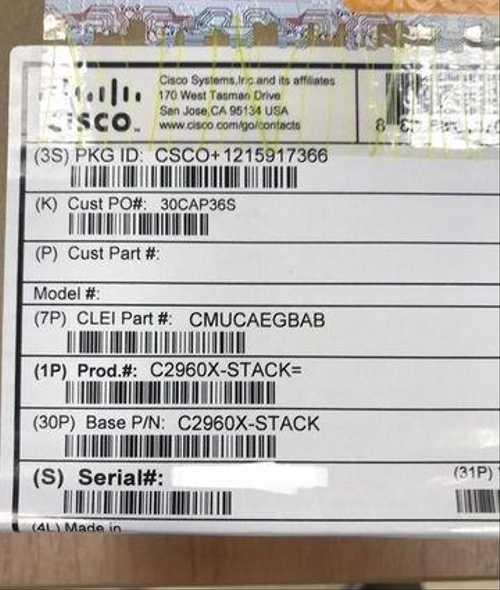 Модуль Cisco C2960X-stack Новый в наличии