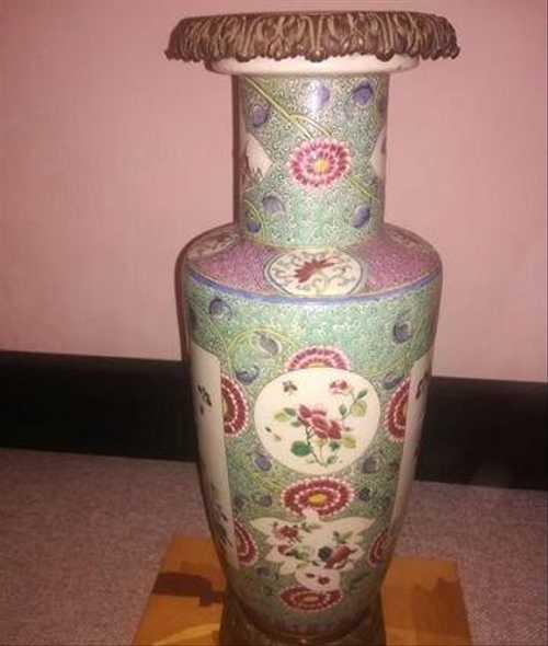 Фарфоровая ваза китайская напольная большая