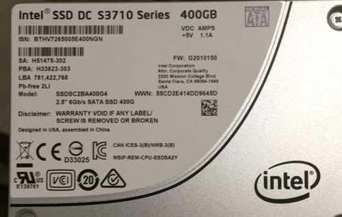 SSD Intel DC S3710 400 Gb ssdsc2BA400G4