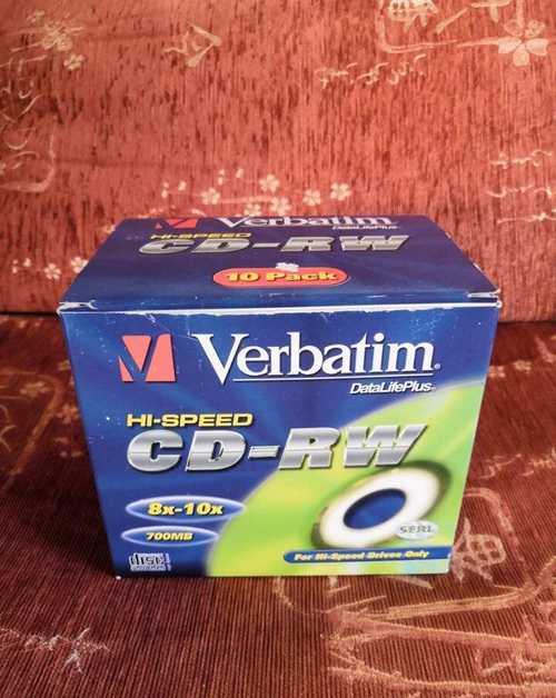 Диски Verbatim CD-RW, 700 Mb, 10x