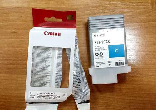 Б/у картридж Canon PFI-102 C голубой 60 процентов