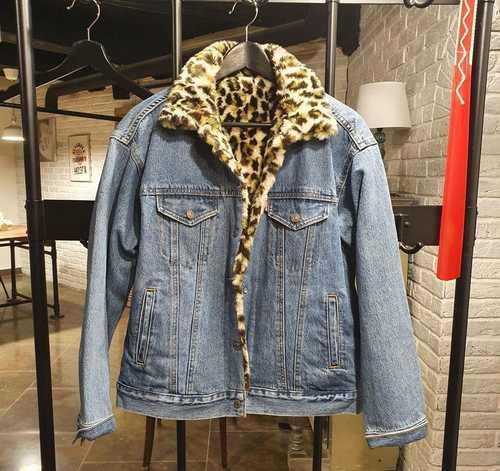 Levi's Leopard Sherpa-Lined Denim Trucker Jacket