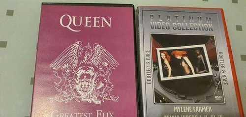 DVD диски с музыкой и видео Queen и Mylene Farmer