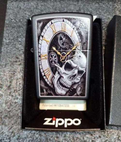 Зажигалка Zippo 29854 Череп и Часы