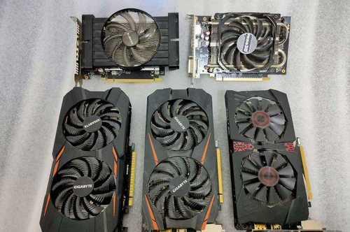 Видеокарты 950 1050 2Gb, 970 1050Ti 4Gb, 1060 3Gb