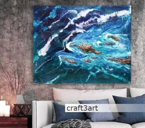 Картина из эпоксидной смолы ручной работы - Океан