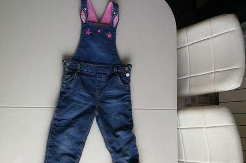 Джинсы утеплённые комбинезон на флисе Mothercare