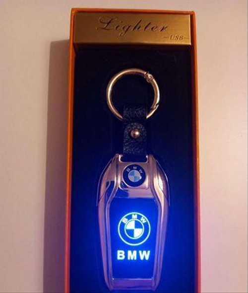 Зажигалка USB металлическая BMW 3 в 1,новая