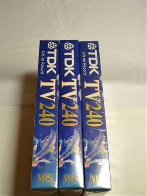 Видеокассеты 3шт в пленке новые VHS TDK TV240