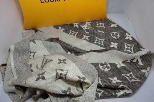Платок косынка шерсть LV Louis Vuitton коричневая