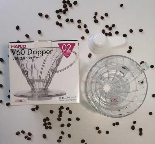 Воронка пластиковая Hario V60 Dripper 02 Clear