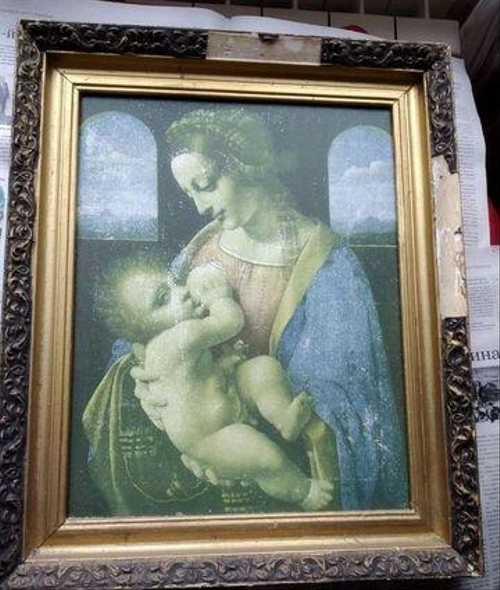 Мадонна Литта Репродукция на ткани Леонардо Да Вин