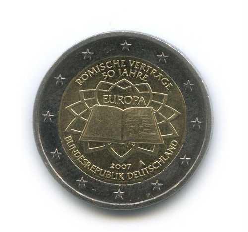 2 евро 2007 Германия 50 лет римск. договора F