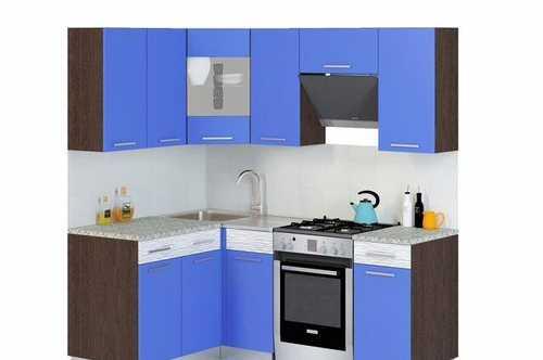 Кухня угловая "Алиса-11" 3,4м (синий)