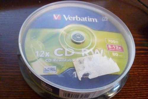 Диски verbatim cd-rw 700mb 12x