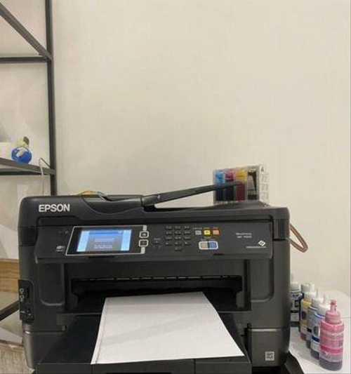 Мфу Epson Workforce WF-7620 с снпч и чернилами