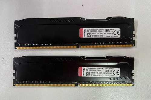 Память бу kit 8 gb HyperX HX424C15FBK2/8 2400 mhz