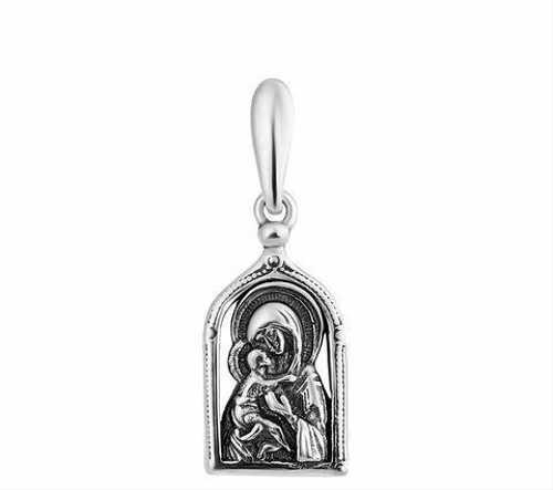 Серебряная подвеска икона Владимирской Божией Мате