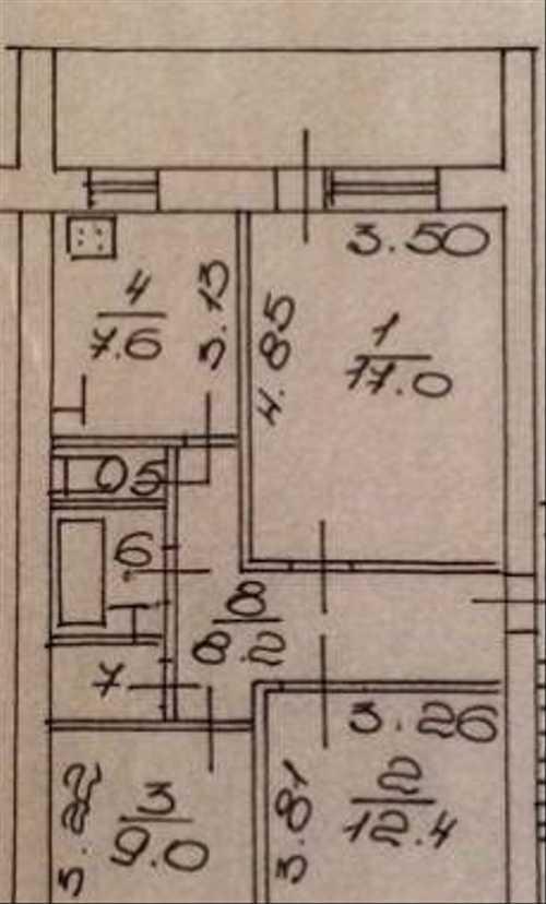 3-к квартира, 63.5 м², 2/5 эт.