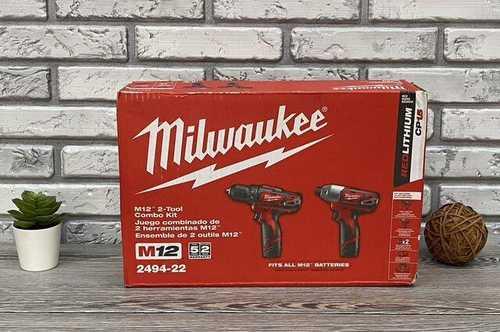 Milwaukee набор М12: дрель + импакт с акб