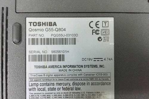 Ноутбук Toshiba qosmio G55-Q804 на запчасти