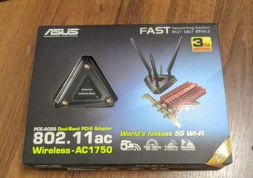 WiFi адаптер PCI-E Asus PCE-AC66, новый
