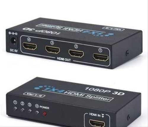 Разветвитель -сплиттер hdmi,1 вход, 4 выхода, v1,4