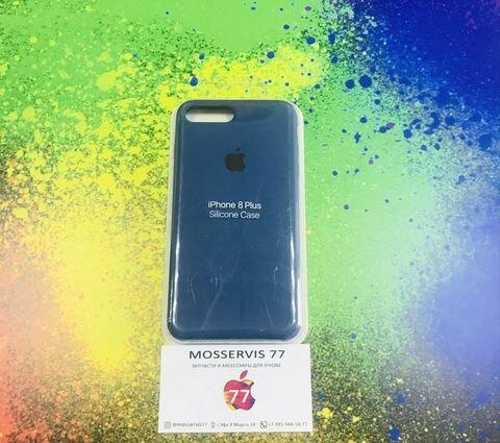 Чехол Silicone case на iPhone 7/8 plus синий
