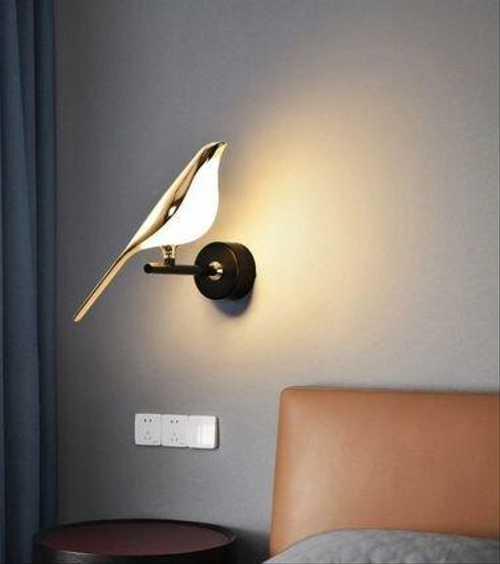 Настенный светодиодный светильник в виде птицы