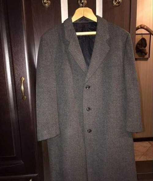 Мужское демисезонное пальто серого цвета, 54 разме