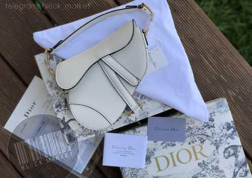 Сумка Dior Saddle мини (белая) 21см