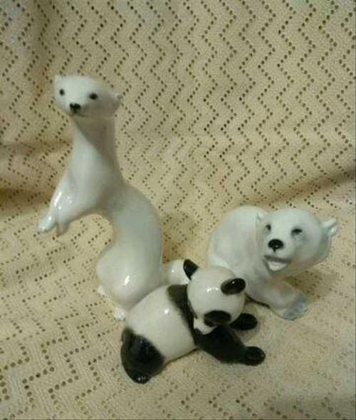 Статуэтка лфз, куница, белый медвежонок, панда