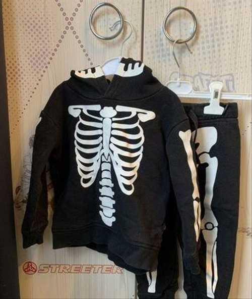 H&M р.92 костюм скелет