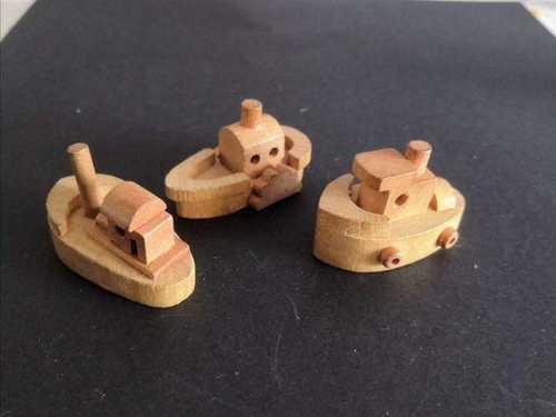 Игрушки из киндер сюрприза Деревянные кораблики 19