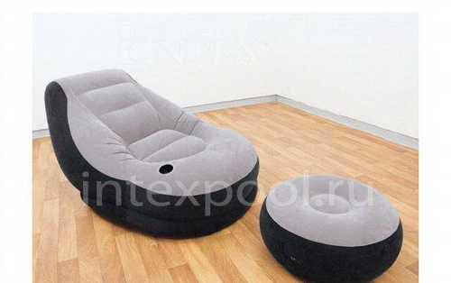 Надувное кресло с пуфом Intex