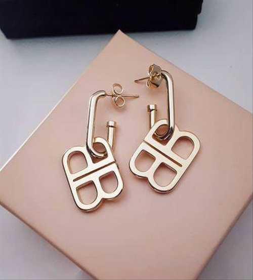 Серьги BB Gold Balenciaga Style Е278