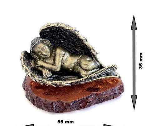 Статуэтка фигурка Ангел. Янтарь, латунь (медь)