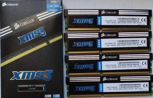 DDR3 Corsair XMS3 1600 MHz 8Gb (2x4Gb)